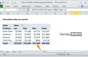 Get pivot table grand total - Excel formula | Exceljet